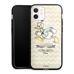 DeinDesign iPhone 12 mini Handy Silikon H&uuml;lle Case schwarz Handyh&uuml;lle Official Licensed Product Disney Donuld Duck Vintage