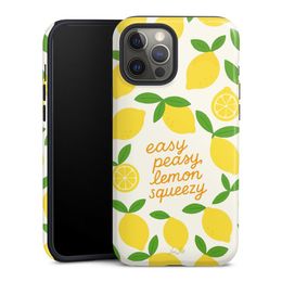 DeinDesign iPhone 12 Pro Max Handy Panzer Handyh&uuml;lle robuste Outdoor H&uuml;lle Schutzh&uuml;lle gl&auml;nzend Spruch Statement Lemon Tough Case