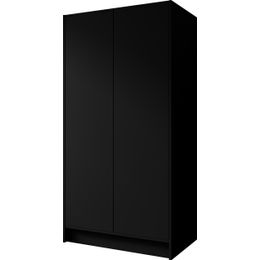KLEIDERSCHRANK Mono Grifflos im Skandi-Stil, Schwarz 102/200/51 cm