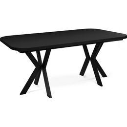ESSTISCH Olivia ausziehbar rechteckig, Schwarz 200-280/100/76