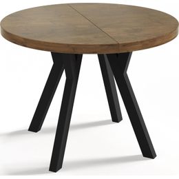 ESSTISCH Twixy runder ausziehbarer, Lefkas Eiche 100-150/100/76 cm