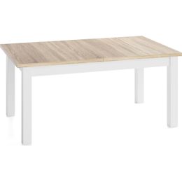 ESSTISCH Lindberg Wei&szlig; ausziehbar verl&auml;ngerbar rechteckig, Eiche Sonoma Hellbraun 200-300/100/77 cm