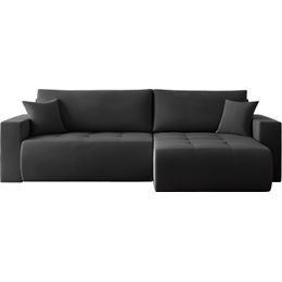 ECKSOFA Alva 3-Sitzer Universall Rechts/Links, Strukturstoff Dunkelgrau 277/154/83 cm