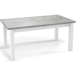 ESSTISCH Molly rechteckig ausziehbar, Grauer Beton 120-160/67/75 cm