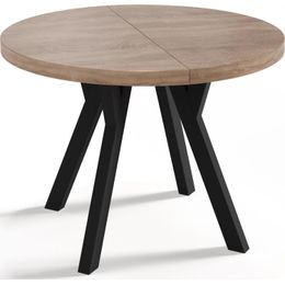 ESSTISCH Twixy runder ausziehbarer, Sonoma Eiche 100-200/100/76 cm