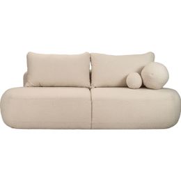 SCHLAFSOFA Bolla 3-Sitzer mit Bettkasten, Elfenbein Wei&szlig; Boucle 240/90/90 cm