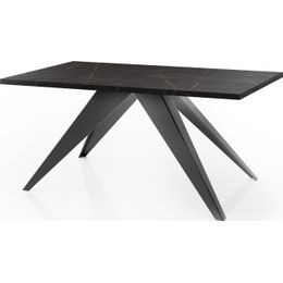 ESSTISCH Vance rechteckig ausziehbar, Marmor Schwarz 140-240/80/76 cm