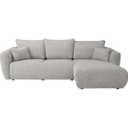 ECKSOFA Fabio mit Bettkasten, Strukturiert Grau 255/165/91 cm