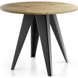 ESSTISCH Glory runder ausziehbarer, Lancelot Eiche 90-130/100/76 cm