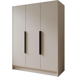 KLEIDERSCHRANK Mono Bis im Skandi-Stil, Dreht&uuml;ren mit Schwarze Metallgriffe, Kaschmir 150/200/51 cm