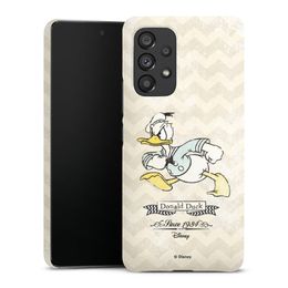 DeinDesign Galaxy A53 5G Handy Premium Case Smartphone Handyh&uuml;lle Schutzh&uuml;lle gl&auml;nzend Disney Donuld Duck Vintage Official Licensed Product Premium Case