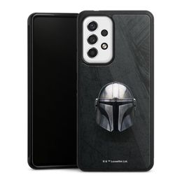 DeinDesign Galaxy A53 5G Handy Gallery Case Handyh&uuml;lle 9H Geh&auml;rtetes Glas R&uuml;ckseite H&uuml;lle Star Wars The Mandalorian Official Licensed Product Gallery Case