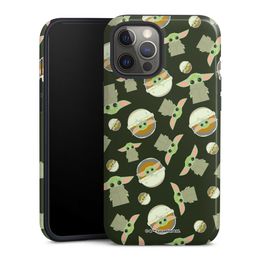 DeinDesign iPhone 12 Pro Max Handy Panzer Handyh&uuml;lle robuste Outdoor H&uuml;lle Schutzh&uuml;lle gl&auml;nzend Official Licensed Product Star Wars Muster Baby Yoda Tough Case