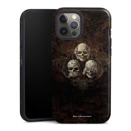 DeinDesign iPhone 12 Pro Max Handy Panzer Handyh&uuml;lle robuste Outdoor H&uuml;lle Schutzh&uuml;lle gl&auml;nzend Gothic Art Skulls Tough Case
