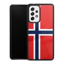 DeinDesign Galaxy A53 5G Handy Gallery Case Handyh&uuml;lle 9H Geh&auml;rtetes Glas R&uuml;ckseite H&uuml;lle Flag Norway Flags Gallery Case