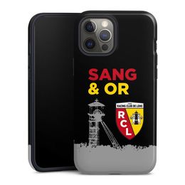 DeinDesign iPhone 12 Pro Max Handy Panzer Handyh&uuml;lle robuste Outdoor H&uuml;lle Schutzh&uuml;lle gl&auml;nzend Racing Club De Lens Official Licensed Product Rcl Tough Case