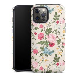 DeinDesign iPhone 12 Pro Max Handy Panzer Handyh&uuml;lle robuste Outdoor H&uuml;lle Schutzh&uuml;lle gl&auml;nzend Ornament Flowers Vintage Tough Case