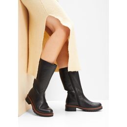 bonprix Stiefel, schwarz, Gr.39, Zeitloser Stiefel f&uuml;r die kalten Tage, aus Vegan
