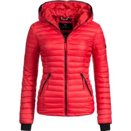 Steppjacke Navahoo "Kimuk", Damen, Gr. L, rot, Obermaterial: 100% Nylon. Futter: 100% Polyester. Wattierung: 100% Polyester. &Auml;rmelfutter: 100% Polyester, figurbetont h&uuml;ftlang, &Auml;rmel ohne &Auml;rmelschlitz Rippstrickb&uuml;ndchen kontrastfarben, Jacken Steppjacke, leichte &Uuml;bergangsjacke mit Kapuze