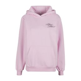 Kapuzenpullover MISS TEE "Miss Tee Give A Damn Ladies Fluffy Hoody", Damen, Gr. M, softpink, 70% Baumwolle, 30% Polyester, mehrfarbig, loose fit, ohne Ausschnitt, Pullover Kapuzenpullover
