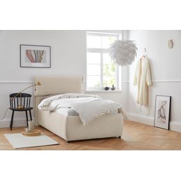 Polsterbett OTTO HOME "Jenson", beige, B:128cm L:225cm, Struktur weich (85% Polyester/15% Nylon), Betten, Polsterbett, als Bettgestell oder mit 3 Matratzenarten und H&auml;rtegraden