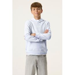 Hoodie Garcia, Jungen, Gr. 152/158, dusy aqua, Sweatware, Obermaterial: 80% Baumwolle, 20% Polyester, regular fit taillenbedeckt, Rippb&uuml;ndchen, Sweatshirts Hoodie, mit Print