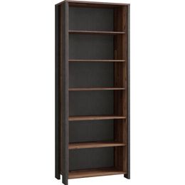 Aktenregal FORTE "Clif", grau (old &ndash; wood vintage, betonoptik dunkelgrau), B:86cm H:220,7cm T:41,6cm, Regale, Aktenregal, B&uuml;cherregal im Industriestil, H&ouml;he 220,7 cm