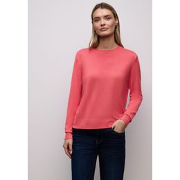 Strickpullover Street One, Damen, Gr. 46, striking coral, Strick, Obermaterial: 86% Viskose, 14% Polyester, unifarben, tailliert h&uuml;ftbedeckend, Rundhals, B&uuml;ndchen, Pullover Strickpullover, aus Viskosemix