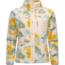 Pl&uuml;schjacke Ragwear "Appopis Print", Damen, Gr. 4XL (48), beige, Material: 100% Polyester, figurumspielend h&uuml;ftbedeckend, hoch geschlossener Ausschnitt, &Auml;rmel ohne &Auml;rmelschlitz elastischer Bund, Jacken, Auff&auml;llige flauschige &Uuml;bergangsjacke aus Teddyfleece