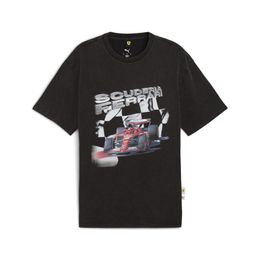 T-Shirt Puma "Scuderia Ferrari Sportswear Graphic T-Shirt Herren", Herren, Gr. M, schwarz, Obermaterial: 100% Baumwolle. Rippe: 71% Baumwolle, 29% Polyester, clean, regular fit, Rundhals, Shirts T-Shirt