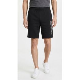 Shorts Calvin Klein "EU 350TERRY GRAPHIC SHORT", Herren, Gr. XXL, N-Gr, schwarz, Sweatware, Obermaterial: 92% Baumwolle, 8% Polyester, unifarben, regular fit kurz, Hosen Shorts, Regular fit mit Markenlogodruck