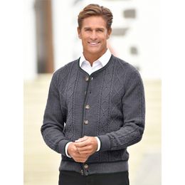 Strickjacke Marco Donati, Herren, Gr. 52, grau (grau, meliert), 70% Polyacryl, 30% Wolle, unifarben, Strickjacken Strickjacke