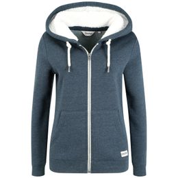 Sweatjacke oxmo "Sweatjacke OXBinji", Damen, Gr. M, blau (insignia blau melange), Obermaterial: 50% Baumwolle CO. 50% Polyester PES., Sweatjacken Sweatjacke