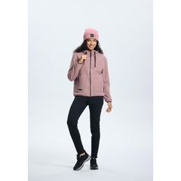 Strickfleecejacke Icepeak "Icepeak AALET", Damen, Gr. XL, lila (lavender), Obermaterial: 100% Polyester, normal, Jacken, mit fester Kapuze und Kordelz&uuml;gen, mit Rei&szlig;verschlusstaschen