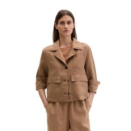 Marc O'Polo Kurzjacke MARC O'POLO "mit aufgesetzten Taschen", Damen, Gr. 34, burnt braun, Obermaterial: 100% Leinen, unifarben, regular fit, normaler Saum, Jacken Kurzjacke