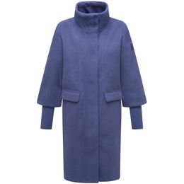 Langmantel Navahoo "Polarbl&uuml;te 14", Damen, Gr. L (40), lila (lilablau), Oberstoff: 90% Polyacryl, 10% Viskose. Innenfutter: 100% Polyester. &Auml;rmelfutter: 100% Polyester, gerade knielang, hoch geschlossener Ausschnitt, &Auml;rmel ohne &Auml;rmelschlitz Rippstrickb&uuml;ndchen, M&auml;ntel, modischer Damen Mantel in Woll-Optik mit Rippstrick&auml;rmeln