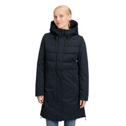 AMBER & JUNE Winterjacke AMBER & JUNE "Damen Kunstdaune", Damen, Gr. 34, blau (dunkelblau), Obermaterial: 100% Polyester. Besatz: 100% Polyamid. Futter: 100% Polyamid. F&uuml;llung: 100% Polyester. &Auml;rmelfutter: 100% Polyester, gerade, Jacken Winterjacke