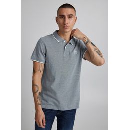 Poloshirt Blend "BHBhnate", Herren, Gr. S, blau (denim blau), Web, 100% Baumwolle, unifarben, slim fit normal, V-Ausschnitt, Shirts, Klassisches Poloshirt mit Brustprint