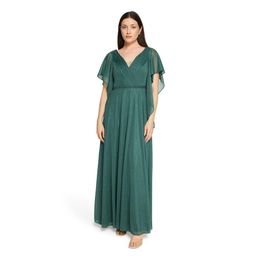 Abendkleid Vera Mont "Damen im Glitzer-Look", Damen, Gr. 38, Normalgr&ouml;&szlig;en, gr&uuml;n, grau, Netz, Obermaterial: 100% Polyester. Besatz: 100% Polyester. Futter: 100% Polyester, tailliert lang, V-Ausschnitt, Kleider Abendkleid, Falten