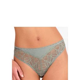 Stringpanty Lascana "Alicia", Damen, Gr. 32/34, gr&uuml;n (salbei), Microtouch, Obermaterial: 90% Polyamid, 10% Elasthan, figurbetont, Unterhosen, aus dezent transparenter Spitze