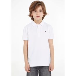 Poloshirt Tommy Hilfiger "BOYS TOMMY POLO", Jungen, Gr. 3/98, wei&szlig;, Piqu&eacute;, Obermaterial: 96% Baumwolle, 4% Elasthan, Basic schmal, Shirts, Kinder Kids Junior MiniMe,f&uuml;r Jungen