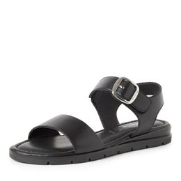 Riemchensandale Tamaris, Damen, Gr. 36, schwarz, Glattleder, Schuhe Riemchensandale, Plateau, Sommerschuh, Sandalette im Basic-Look
