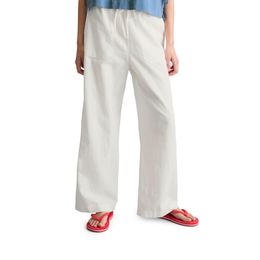 Marc O'Polo Chinohose MARC O'POLO DENIM "aus Leinen-Baumwolle-Mix", Damen, Gr. L, Normalgr&ouml;&szlig;en, silky wei&szlig;, Obermaterial: 56% Leinen, 44% Baumwolle, unifarben, regular fit lang, Hosen Chinohose