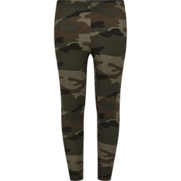 Leggings Urban Classics "Urban Classics Damen Girls Camo Leggings", M&auml;dchen, Gr. 110/116, Normalgr&ouml;&szlig;en, woodcamo, 91% Polyester, 9% Elasthan, skinny fit, Hosen Leggings