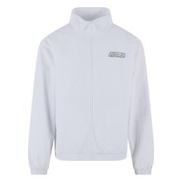 Trainingsjacke Karl Kani "Karl Kani Sport Patch Essential Trackjacket white", Herren, Gr. XS, wei&szlig;, 100% Polyamid, mehrfarbig, normal, amerikanischer Ausschnitt, Jacken Trainingsjacke