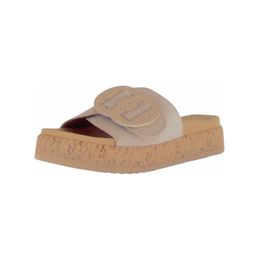 Pantolette Gabor "Gabor Pantoletten Leder", Damen, Gr. 40, beige, Leder, Schuhe Pantolette