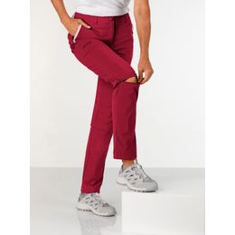 Zip-off-Hose Casual Looks, Herren, Gr. 20, Kurzgr&ouml;&szlig;en, rot (kirsche), 95% Polyamid, 5% Elasthan, unifarben, lang, Hosen