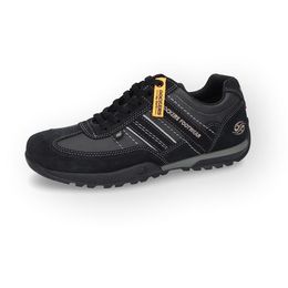 Schn&uuml;rschuh Dockers by Gerli, Herren, Gr. 43, schwarz (schwarz, grau), Leder, Schuhe Schn&uuml;rschuh, Freizeitschuh, Halbschuh, Outdoorschuh mit Profilsohle