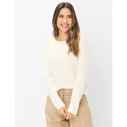 Strickpullover Brax "Style LESLEY", Damen, Gr. 42, hellbeige, Strick, 100% Baumwolle, Rundhals, Pullover Strickpullover