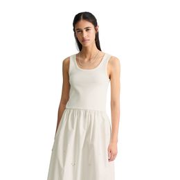 Marc O'Polo Jerseykleid MARC O'POLO DENIM "aus reinem Organic Cotton", Damen, Gr. L, Normalgr&ouml;&szlig;en, silky wei&szlig;, Obermaterial: 95% Baumwolle, 5% Elasthan, unifarben, weit normal, Rundhals, normaler Saum, Kleider Jerseykleid